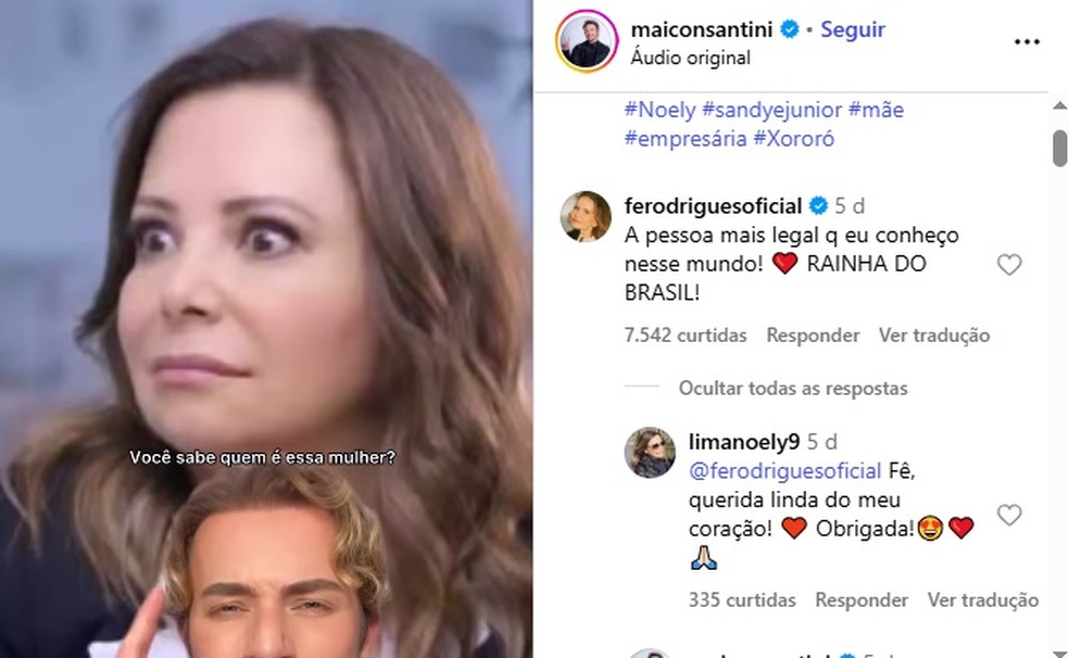 Mãe de Sandy e Junior, Noely Lima recebe elogios de fãs e famosos: 'Mesmo no estresse, sempre ...