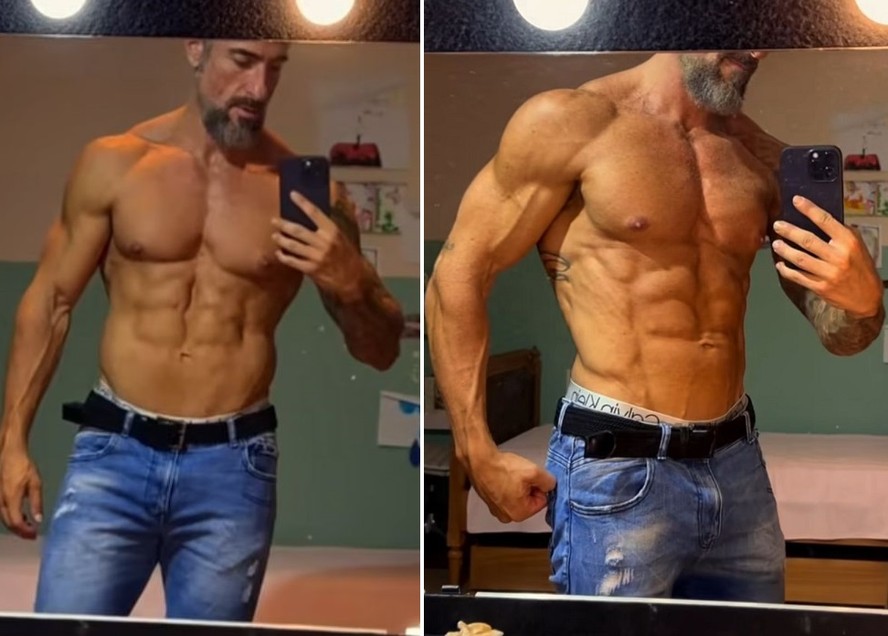 Marcos Mion mostra corpo musculoso que conquistou para viver lutador em ...