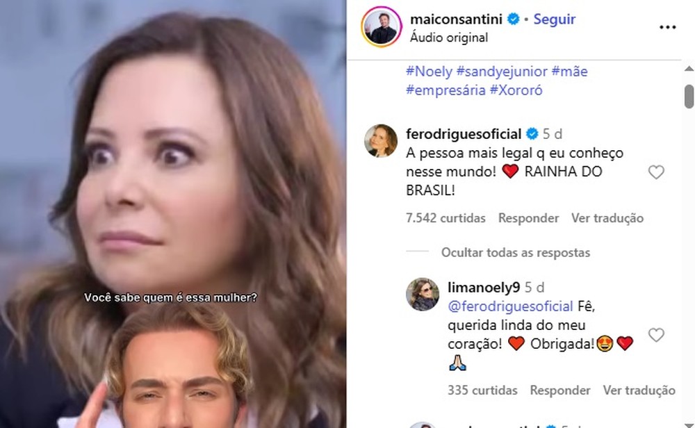 Mãe de Sandy e Junior, Noely Lima recebe elogios de fãs e famosos ...