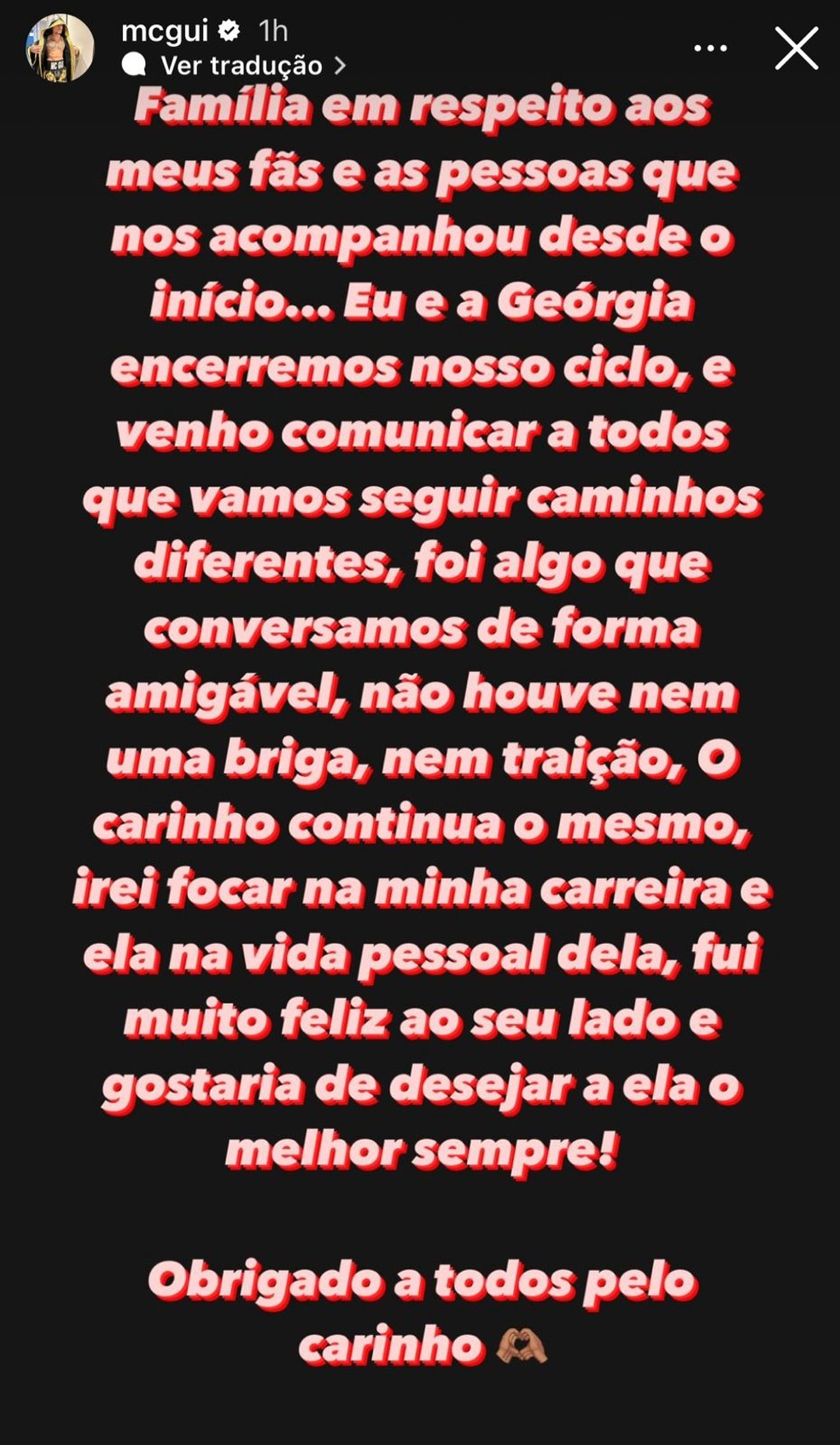 Após vencer luta, MC Gui anuncia término de namoro: 'Não houve briga ...