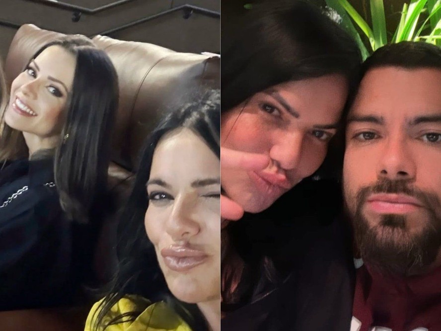 Discreta, Sandy vai com a sogra em evento no Rio e posa com ela