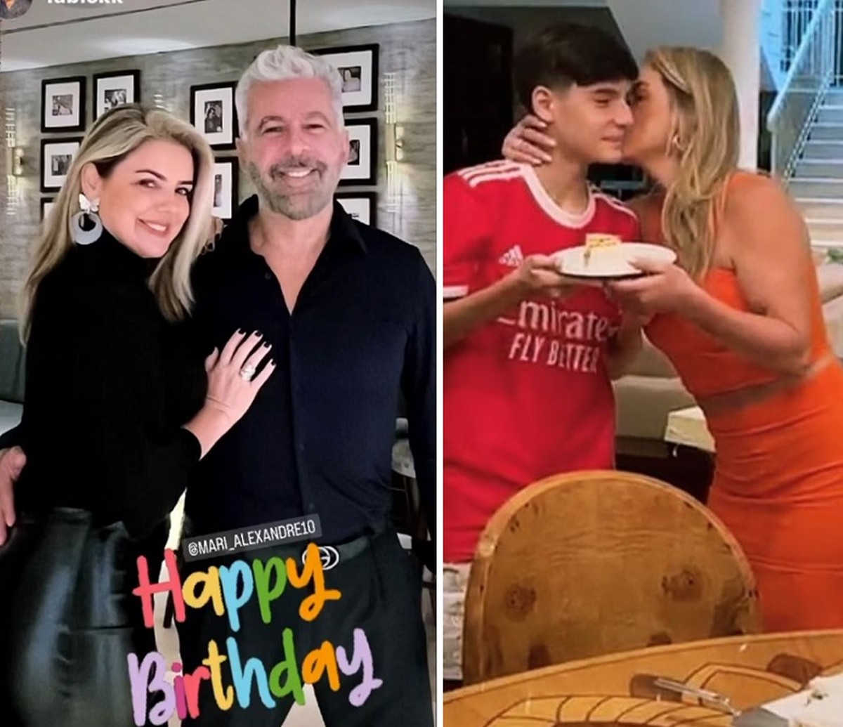 Mari Alexandre celebra 50 anos com o namorado e o filho que teve com ...