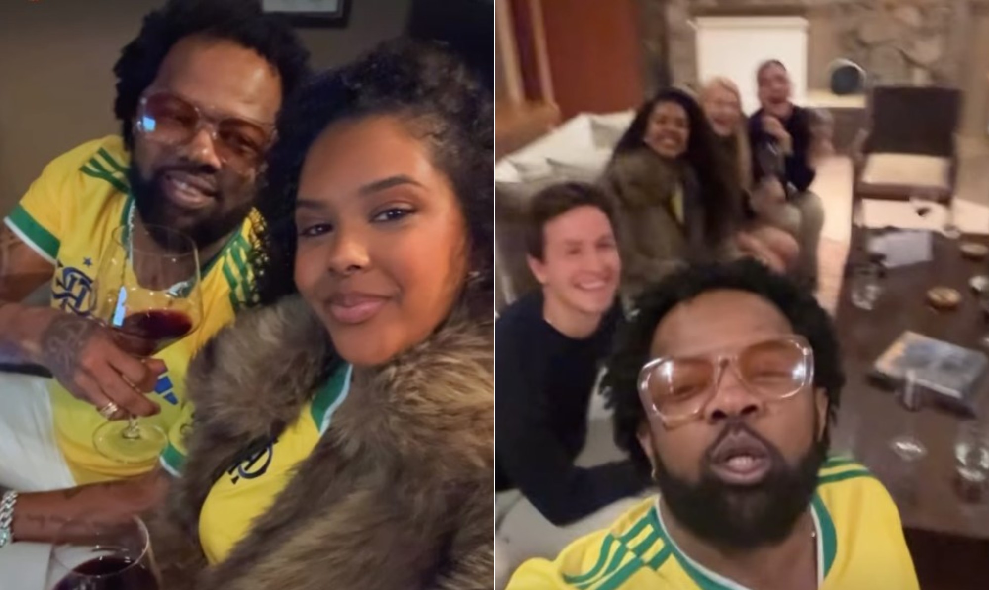 Xande de Pilares e Mikimbeth dão pausa na lua de mel para torcer pelo ...