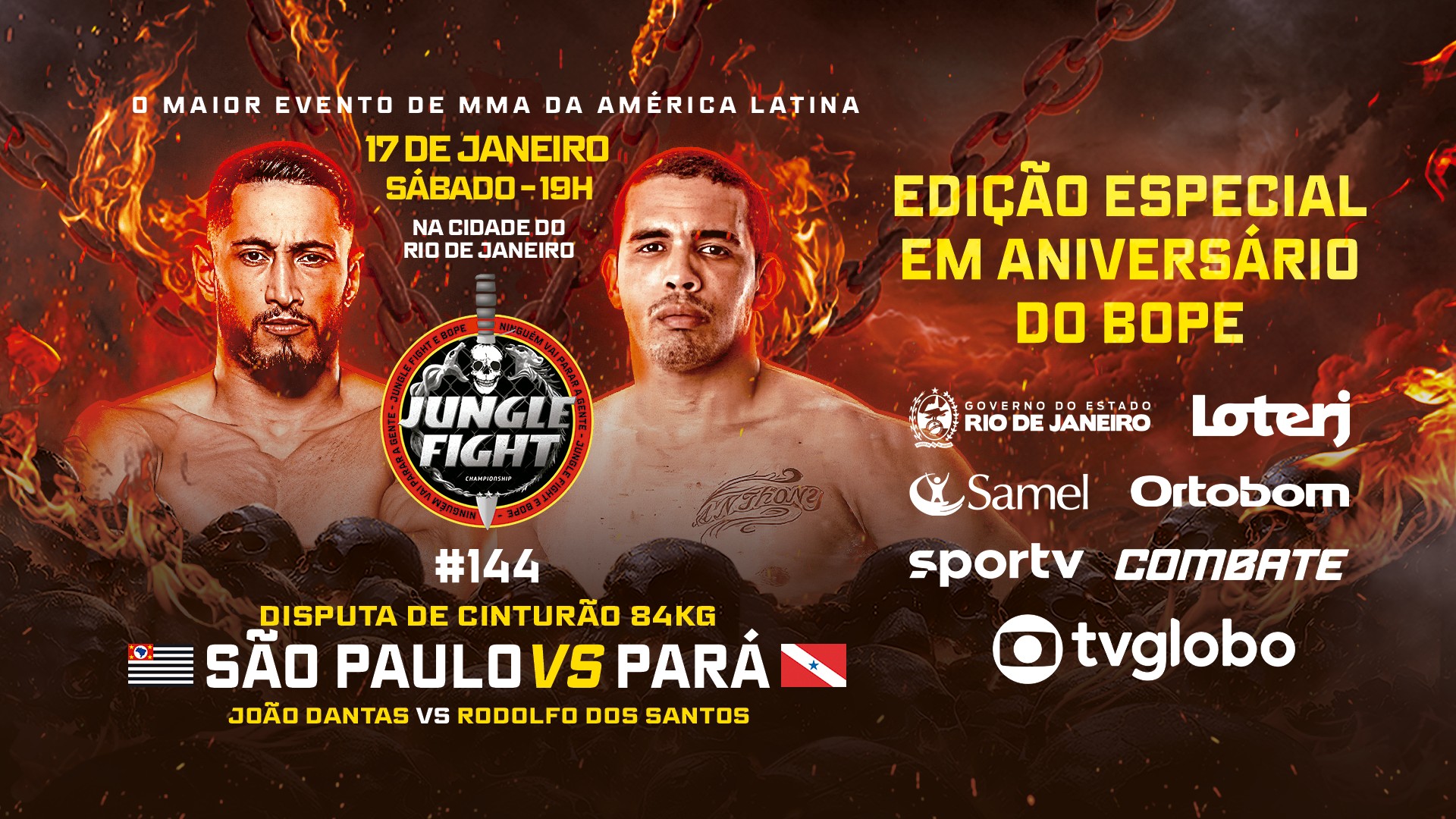 Jungle Fight no Bope tem disputa do cinturão peso-médio