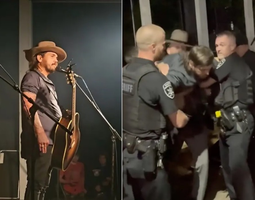 Embriagado, cantor country é retirado de palco à força por policiais