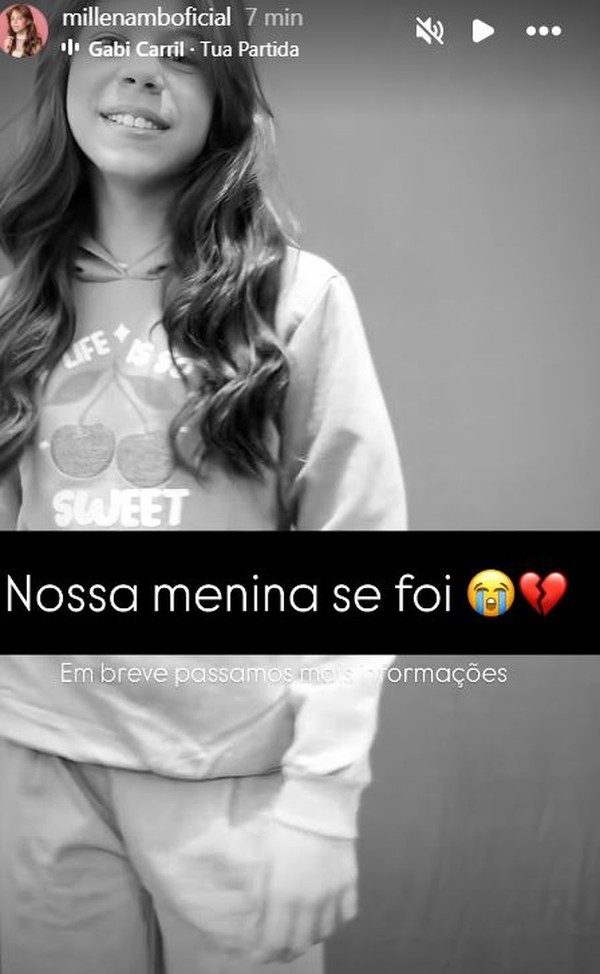 Atriz mirim Millena Brandão morre aos 11 anos após 12 paradas cardíacas