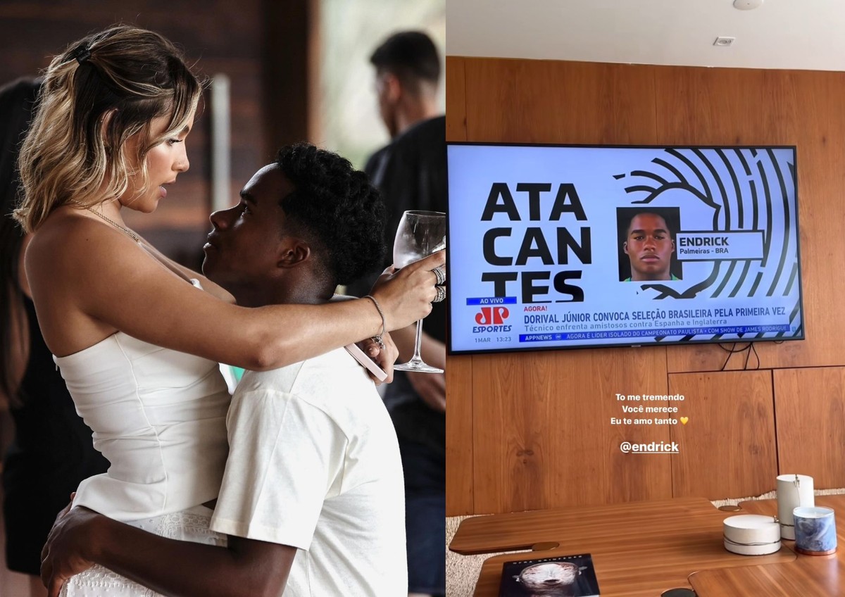 Namorada de Endrick do Palmeiras comemora convocação do jogador para a ...