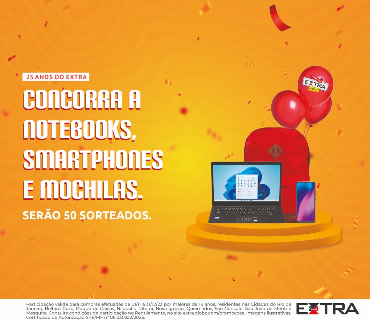 Comemore os 25 anos do EXTRA e concorra a prêmios