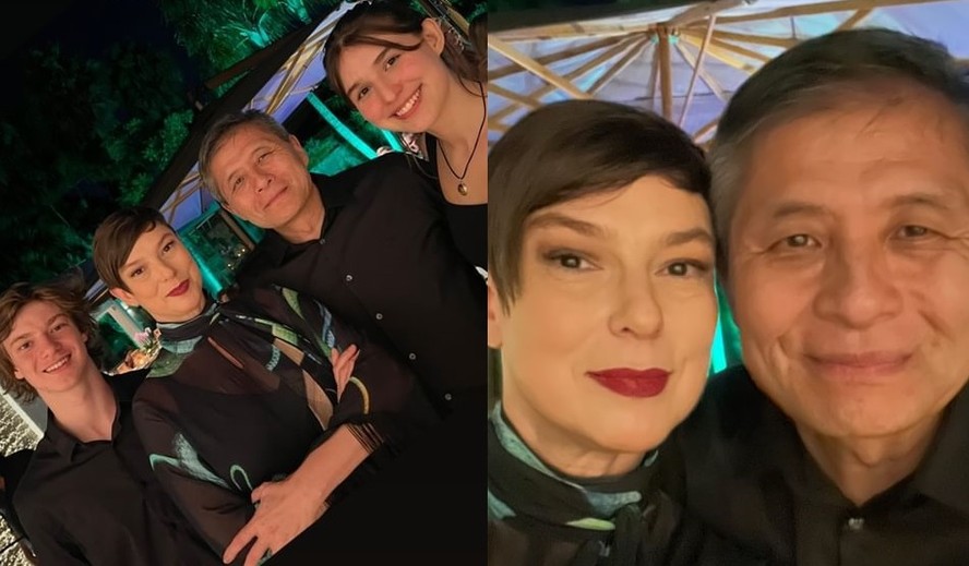 Maria Paula surge em clique raro com o marido e os filhos na ...