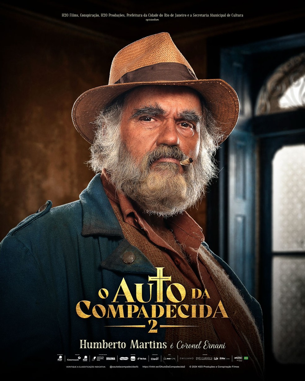 Galã de novelas surge irreconhecível na sequência de 'O Auto da Compadecida'