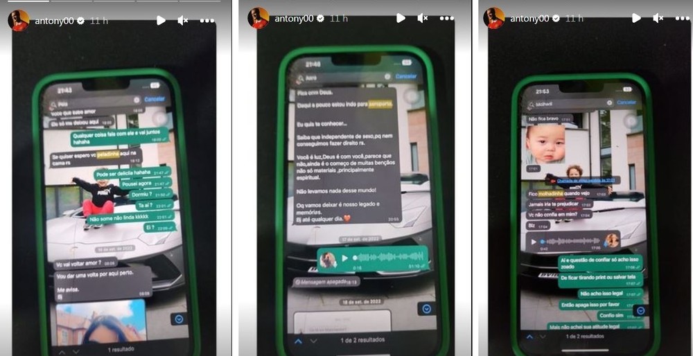Antony expõe mensagens trocadas com Ingrid Lana, que o acusa de ...
