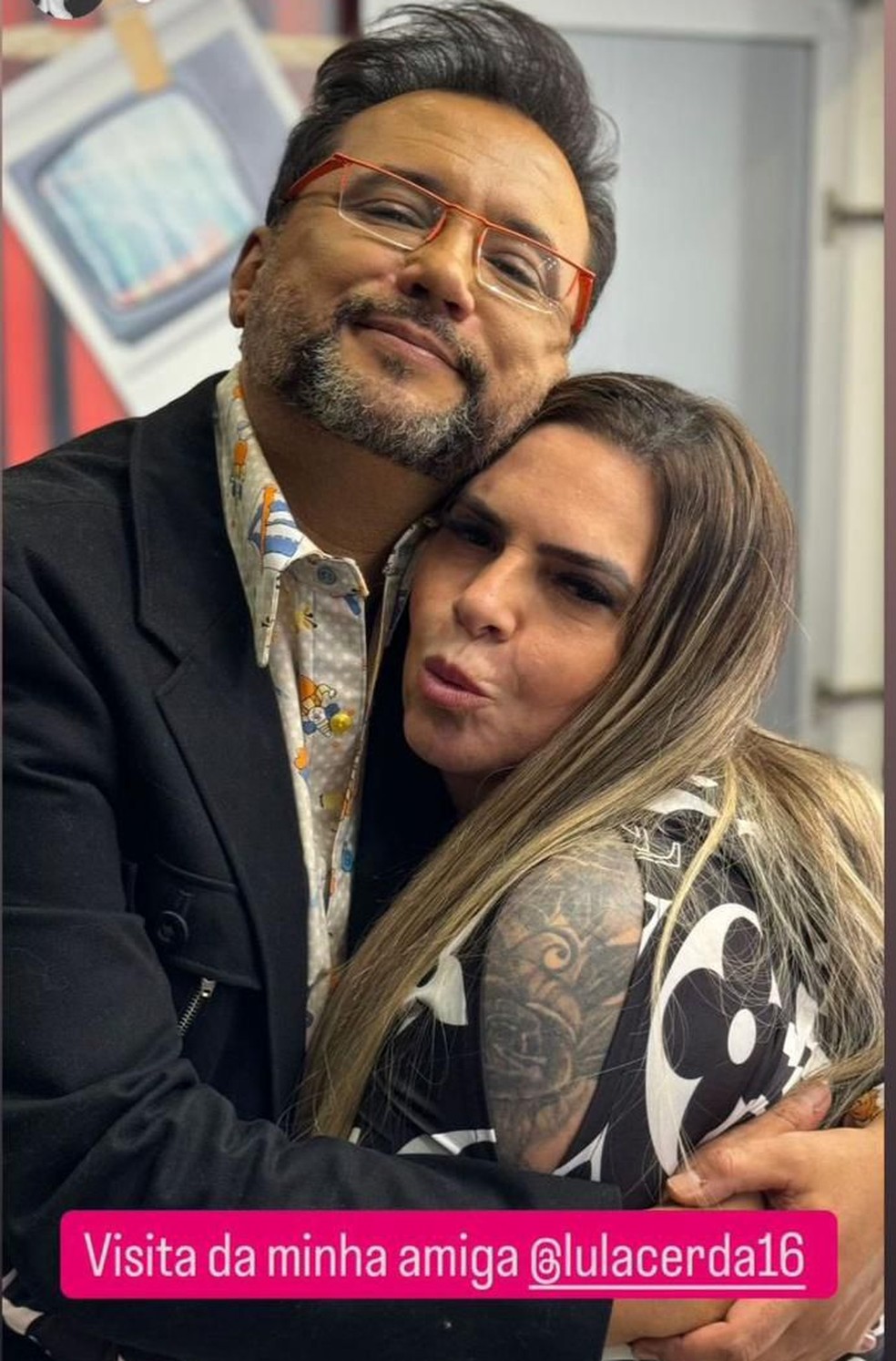 Geraldo Luís recebe a visita de Lu Lacerda, viúva de Marcelo Rezende