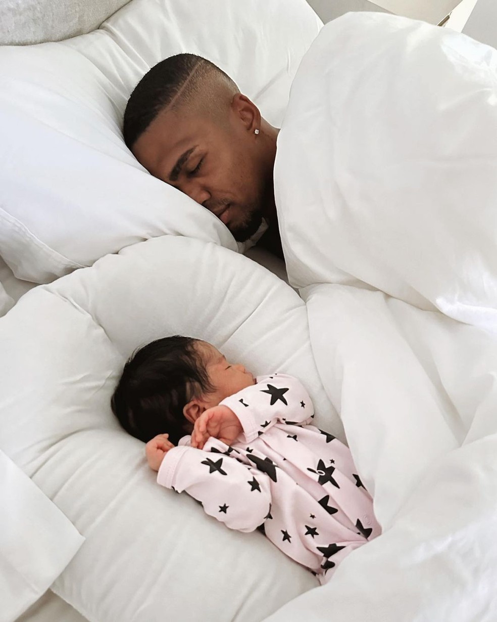 Douglas Costa, do Fluminense, e mulher comemoram primeiro mês da filha ...