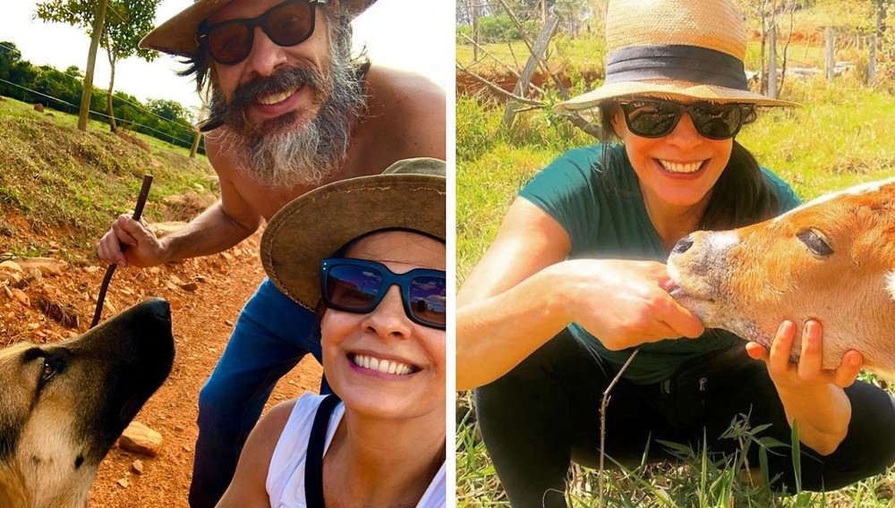 Longe da TV, Helena Ranaldi se refugia em sítio com o marido ator