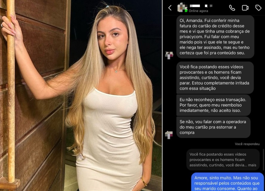 Modelo recebe pedido de reembolso após mulher descobrir que o marido assinou página erótica com ...