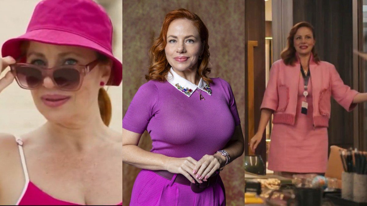 Aldeíde em ‘Vale tudo’, Karine Teles se diverte com memes sobre figurino monocromático da novela ...