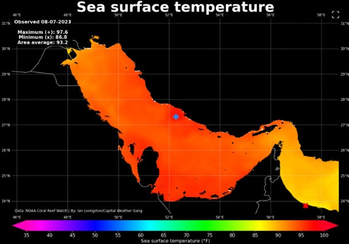 Região do Irã registra sensação térmica de 70 graus Celsius