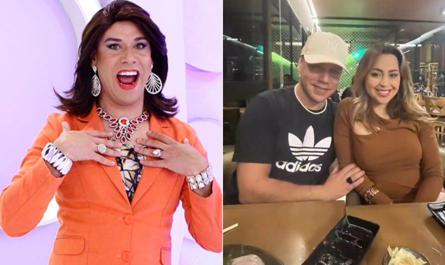 Intérprete da personagem Narcisa, Tiago Barnabé surge ao lado da mulher ...