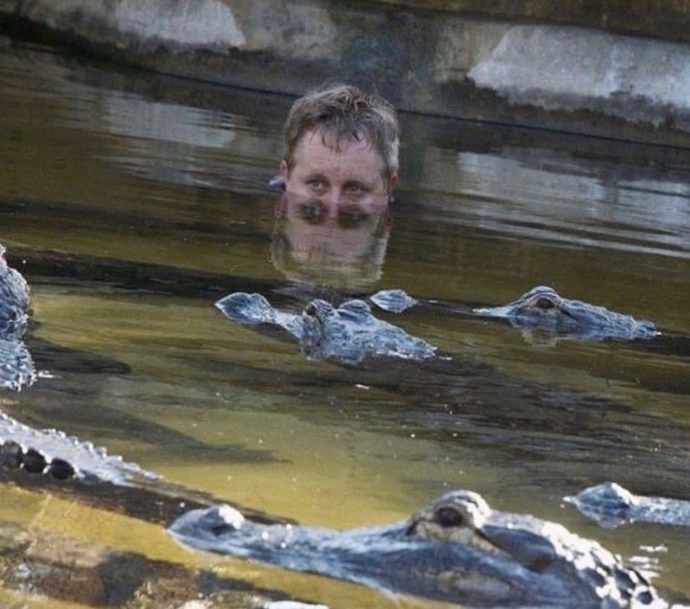 Notícias | Homem ganha fama ao alimentar jacarés colocando salsichas na ...