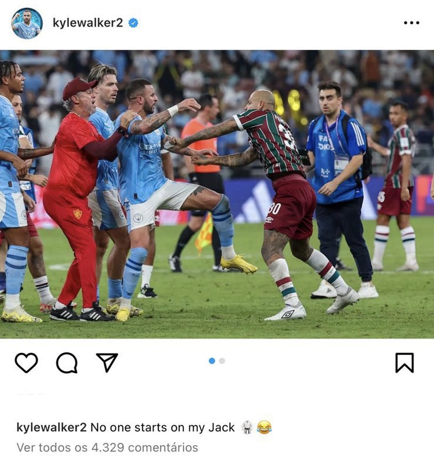 Walker posta foto de briga com Felipe Melo: 'Ninguém mexe no meu Jack ...