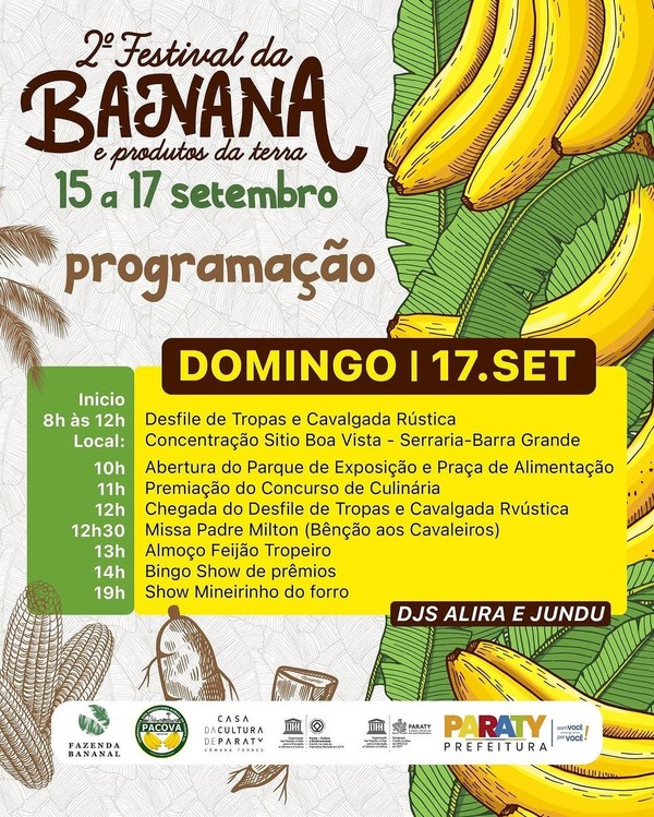 Festival da Banana acontece em Paraty neste fim de semana