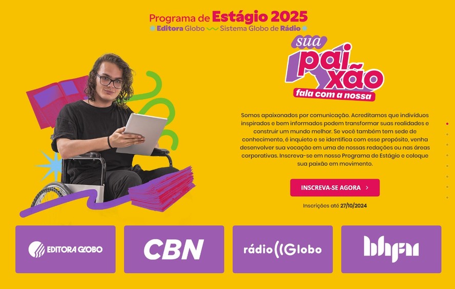 Editora Globo e Sistema Globo de Rádio abrem inscrições para Programa ...