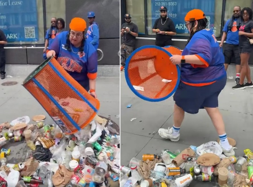 Torcedora vista roubando lixeira em Nova York é demitida do posto de ...
