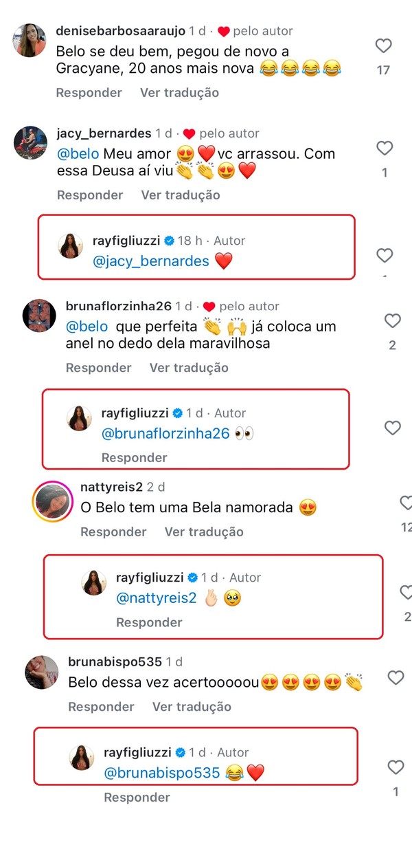 Ray Figliuzzi confirma namoro com Belo e curte comentário que a compara ...