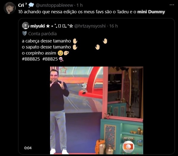 Mini dummy do 'BBB 25' rouba a cena e ganha as redes: 'Protagonista ...