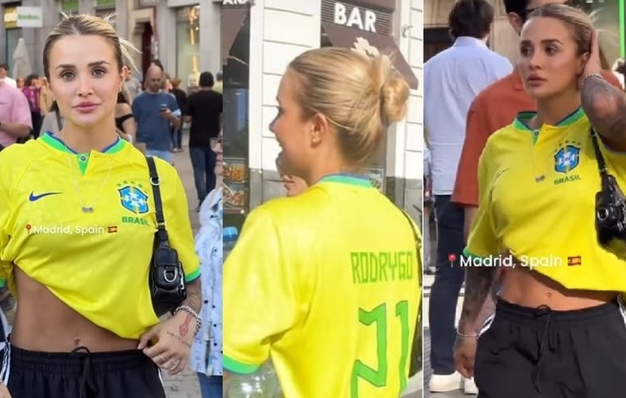 Novo affair de Rodrygo Goes 'desfila' por Madri com a camisa do jogador ...