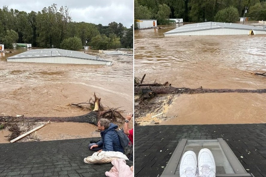 Furacão Helene: mulher posta foto pedindo socorro para os pais idosos ...
