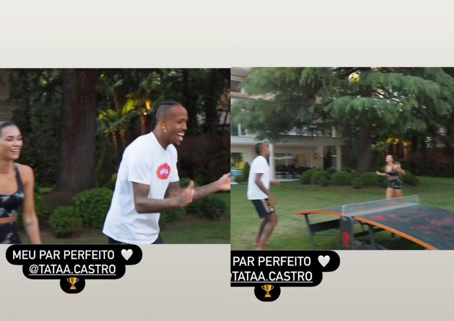 Assumidos! Tainá Castro, ex de Léo Pereira, e Éder Militão postam pela ...