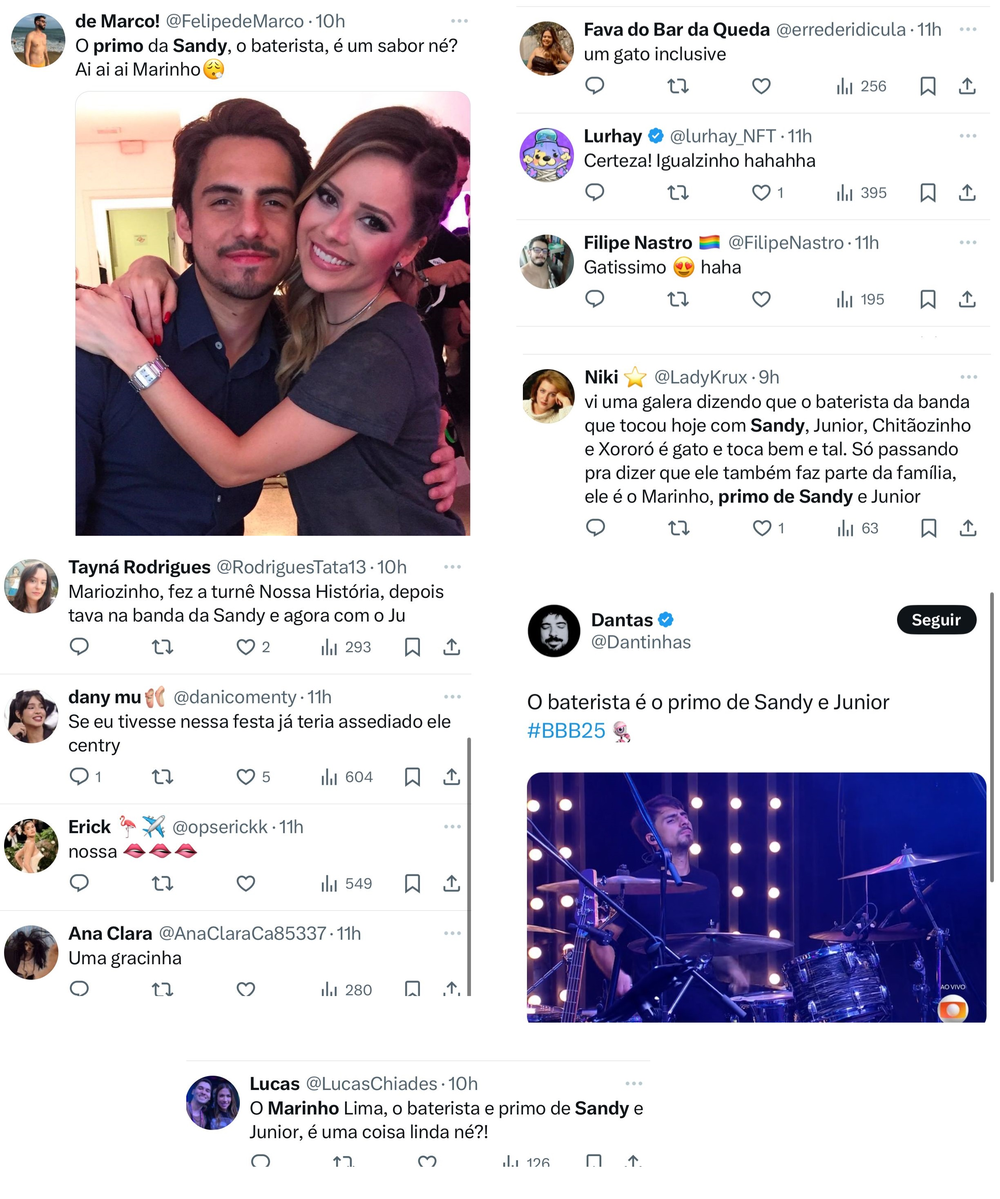 Baterista primo de Sandy e Junior chama atenção em show no 'BBB 25 ...