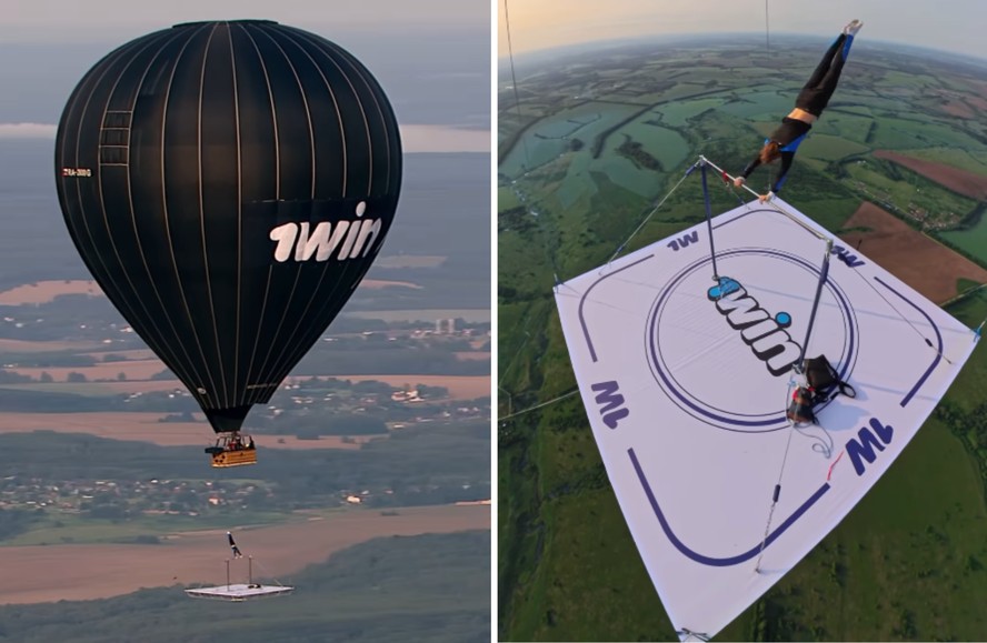 Ginasta russo realiza acrobacias a 1.500 metros de altura e bate recorde