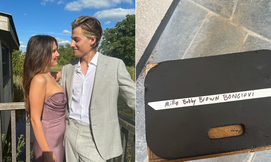 Nova Bongiovi! Millie Bobby Brown incorpora sobrenome do marido, filho ...