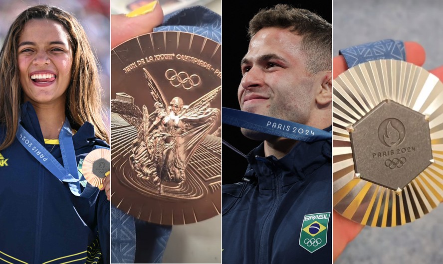 Primeiros brasileiros a subirem no pódio mostram detalhes de medalhas ...