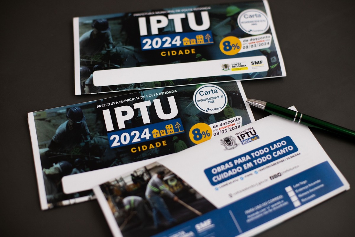Volta Redonda: IPTU 2024 terá desconto de 8% em cota única