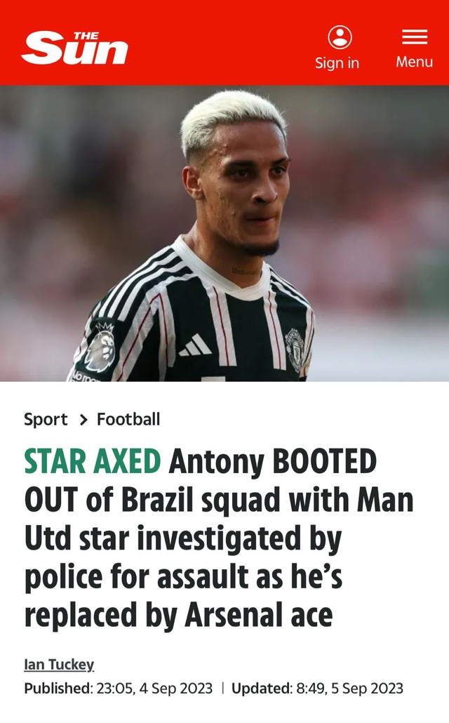 Caso de agressão do jogador Antony repercute na imprensa internacional ...