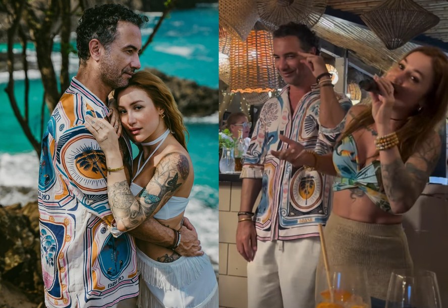 Marco Luque se casa com maquiadora no pôr do sol de Fernando de Noronha ...