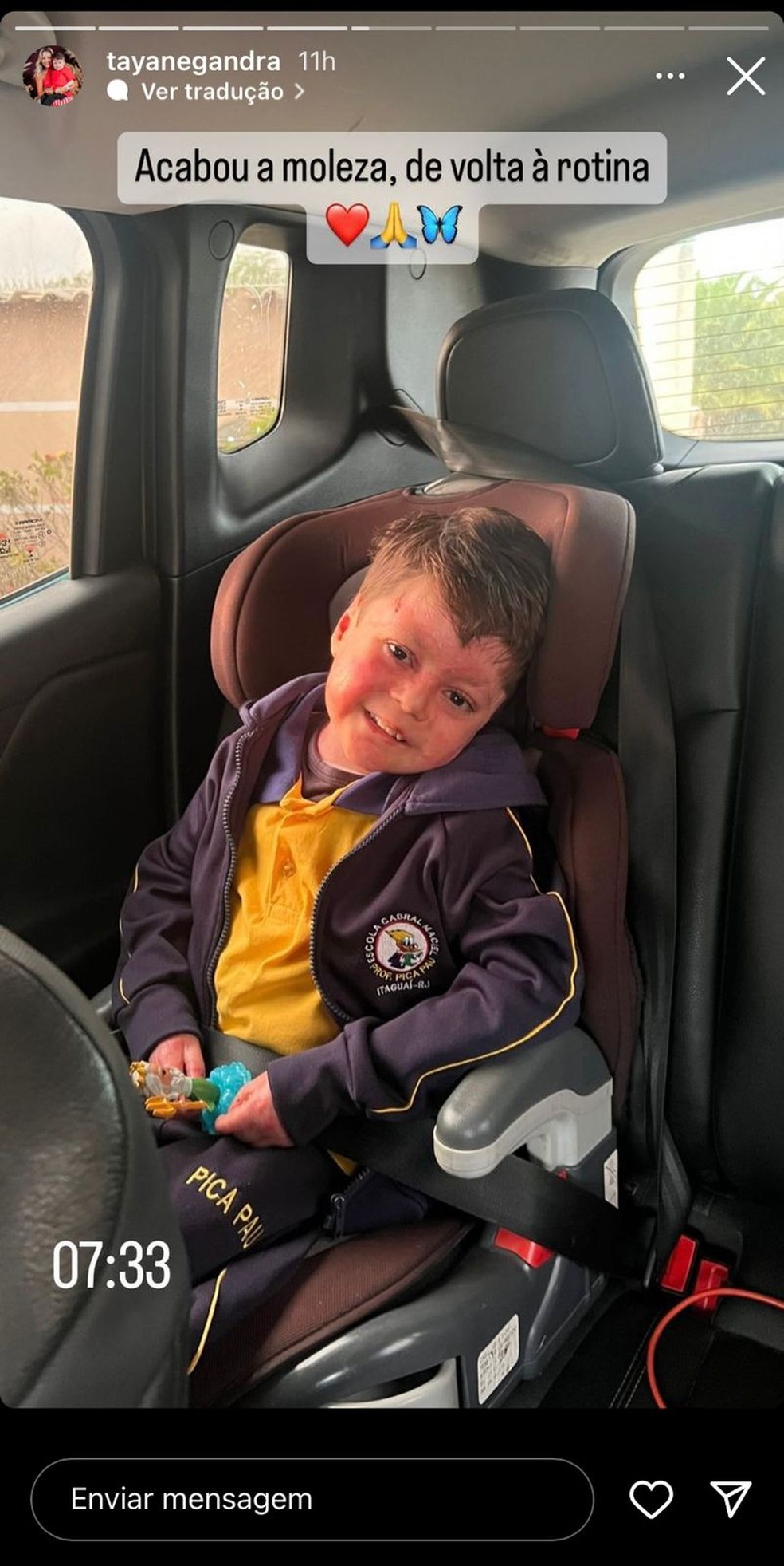 Menino Gui volta às aulas após acordar de 16 dias de coma; veja vídeo