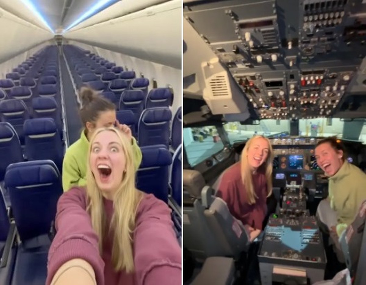 Duas universitárias são as únicas passageiras a bordo de avião com 175 assentos