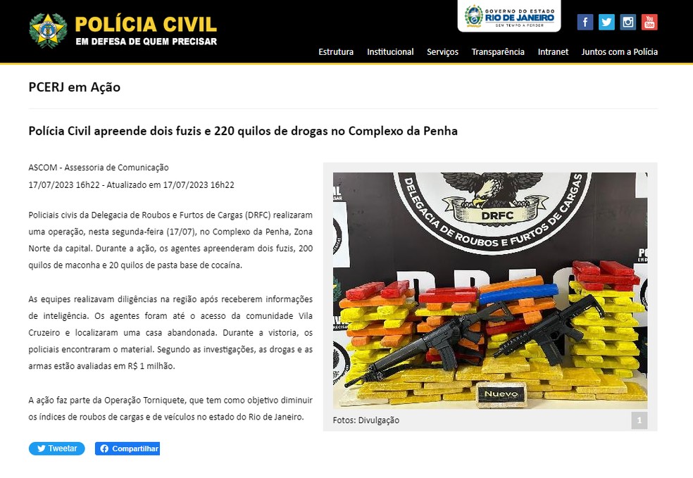 Policiais civis investigados por desviar 29 fuzis apresentaram só dois ...