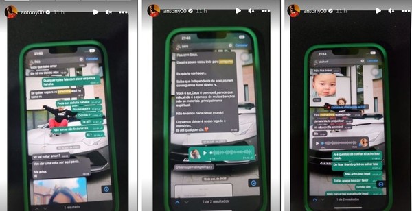Antony expõe mensagens trocadas com Ingrid Lana, que o acusa de ...