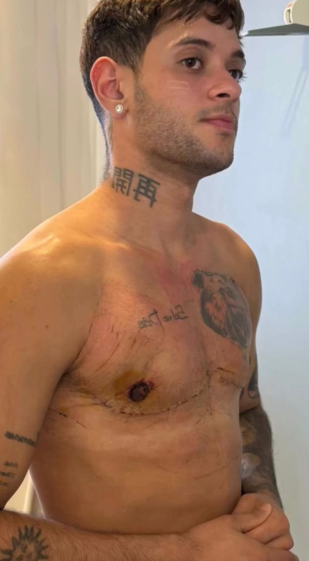 Nick Cruz, do 'Estrela da Casa', exibe peitoral malhado após ...