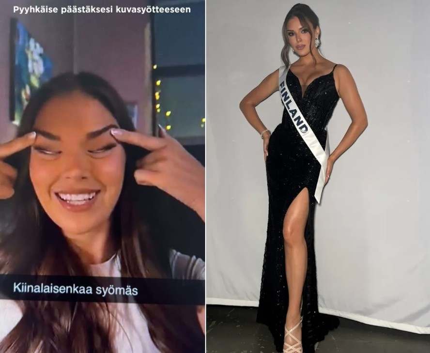 Miss Finlândia perde o título após fazer gesto racista em rede social